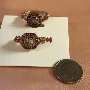 Savvy Cie | Jewelry | Savvy Cie Rose Champagne Pave Diamond Rings ...